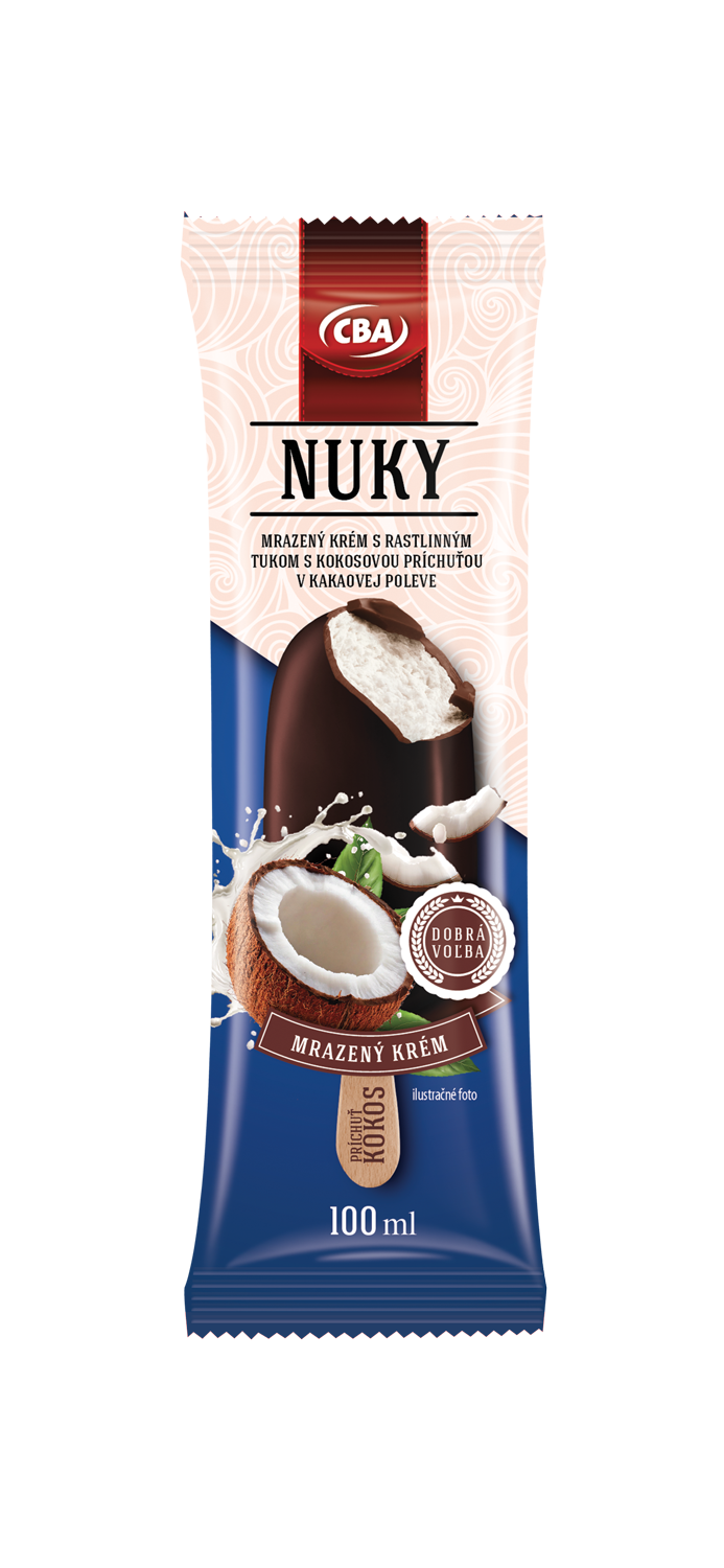 CBA NUKY. Mrazený krém s rastlinným tukom s kokosovou príchuťou v ...